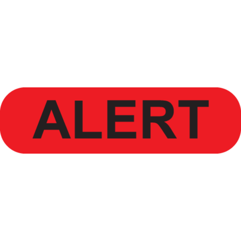 StirlingFildes | ALERT Labels 40x11mm Black on Fluoro Red